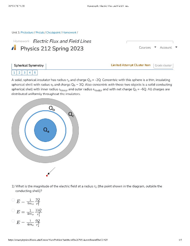 Solved A solid, spherical insulator has radius rj and charge | Chegg.com