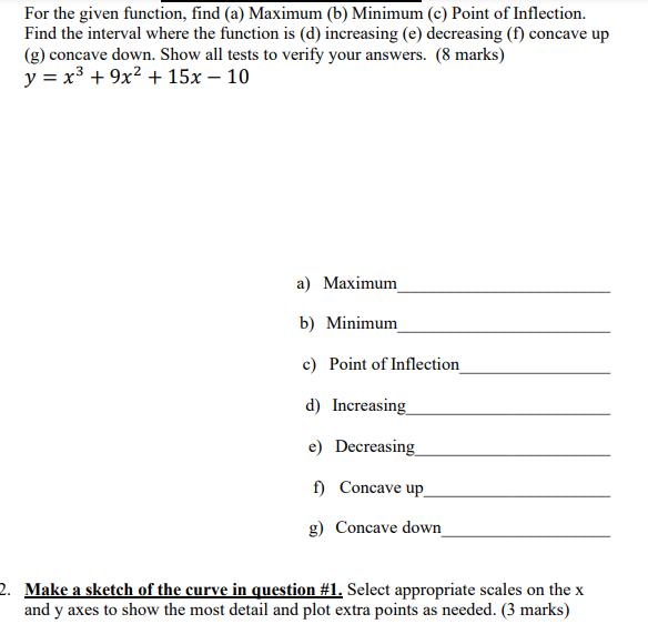 Solved For the given function, find (a) Maximum (b) Minimum | Chegg.com