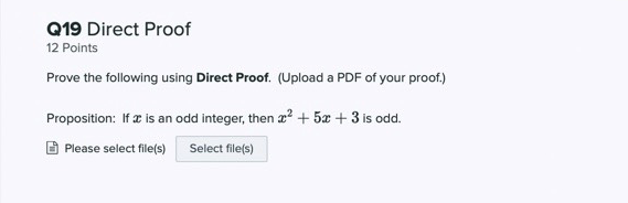 Solved Q19 Direct Proof 12 Points Prove the following using | Chegg.com