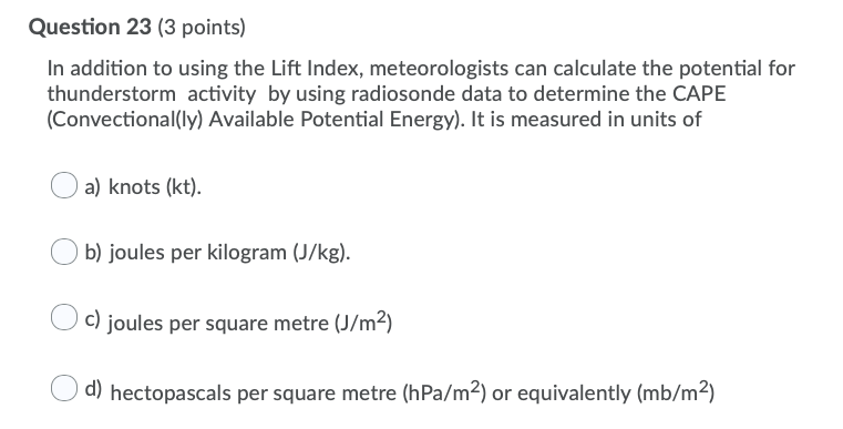 Solved Question 23 (3 points) In addition to using the Lift | Chegg.com