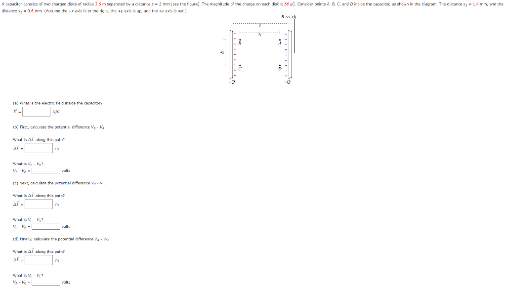 Solved (a) What is the electik flele Inside the capacitor? | Chegg.com