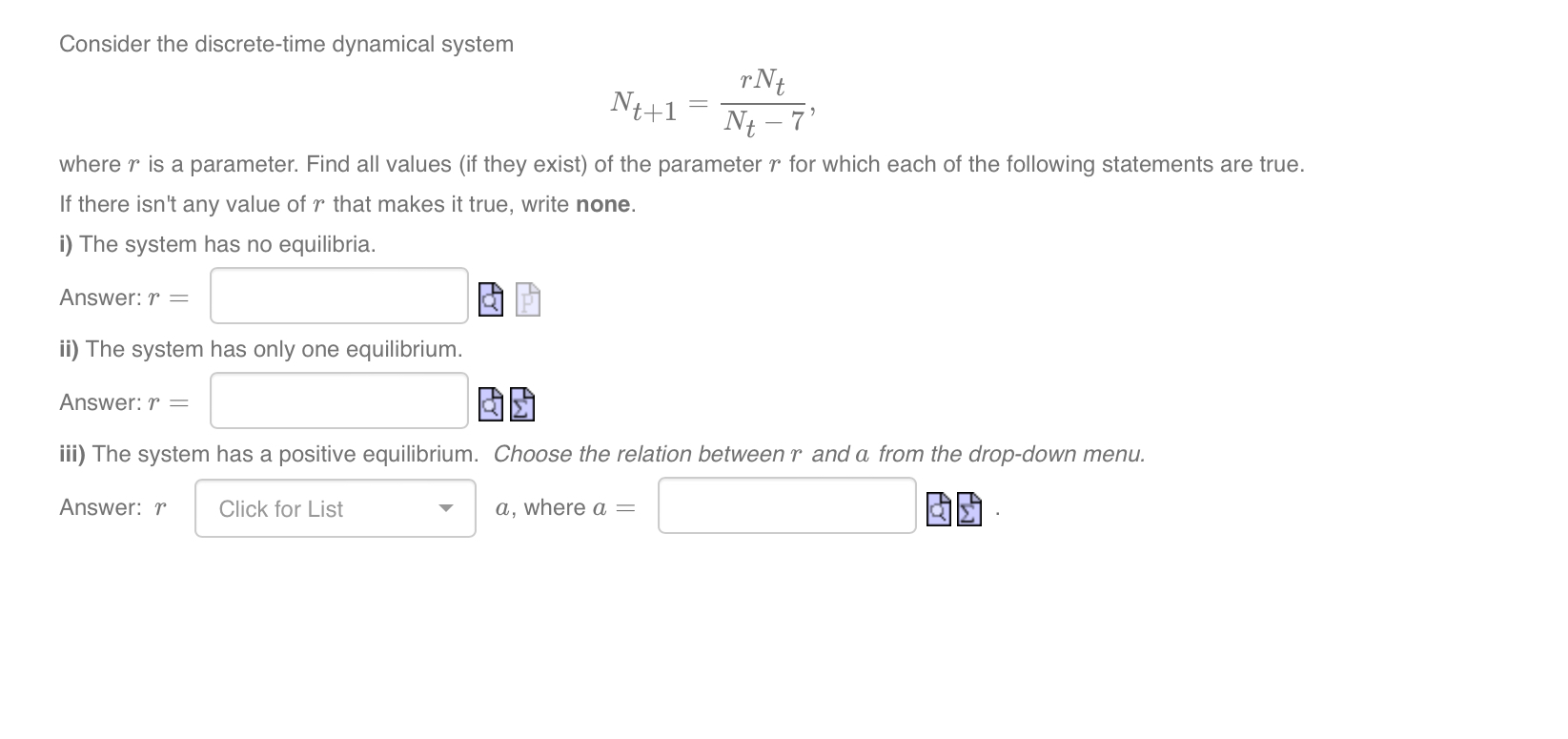 Solved Consider the discrete-time dynamical | Chegg.com