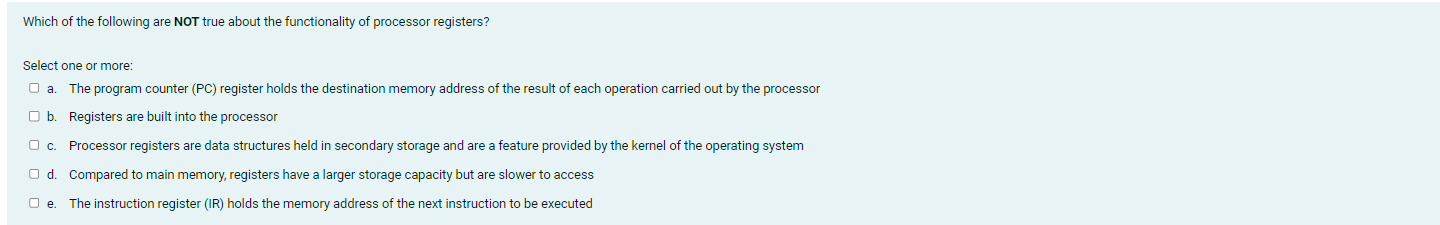 Solved Which of the following are NOT true about the | Chegg.com