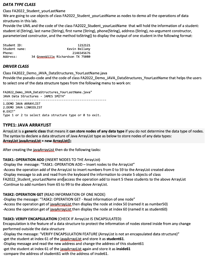 Solved DATA TYPE CLASS Class FA2022_Student_yourlastName We | Chegg.com