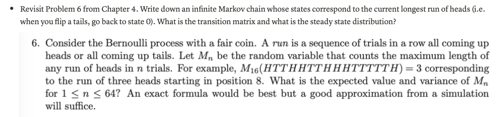 Solved Revisit Problem 6 from Chapter 4. Write down an | Chegg.com