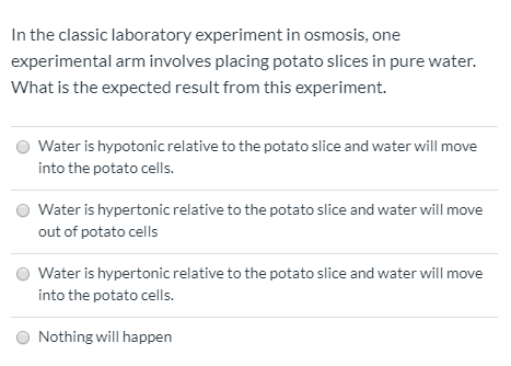 Solved In the classic laboratory experiment in osmosis, one | Chegg.com