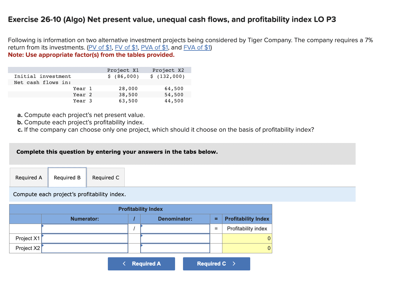 Solved Exercise 26-10 (Algo) Net present value, unequal cash | Chegg.com