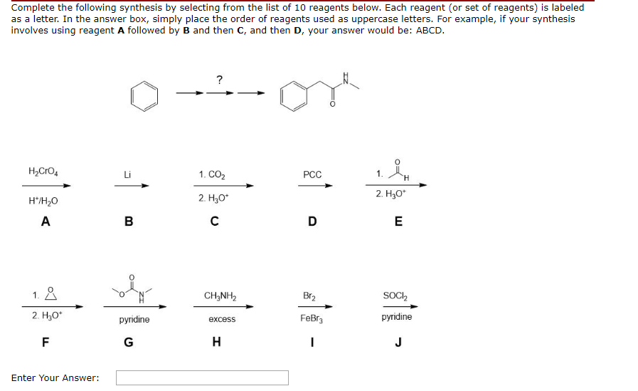 Solved Complete the following synthesis by selecting from | Chegg.com