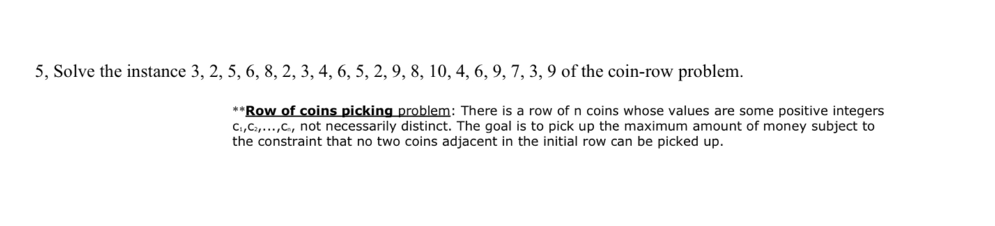 Solved 5 , ﻿Solve the instance | Chegg.com