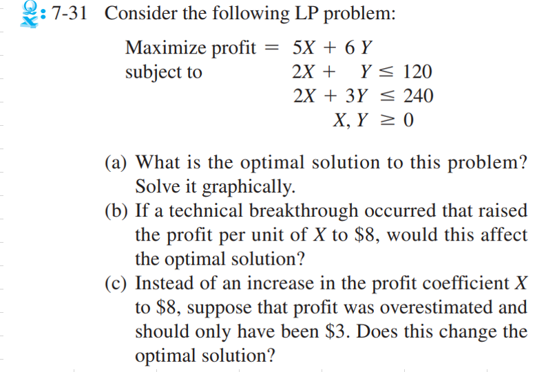 Solved 7-31 Consider the following LP problem: Maximize | Chegg.com Solved 7-31 Consider the following LP problem: Maximize | Chegg.com