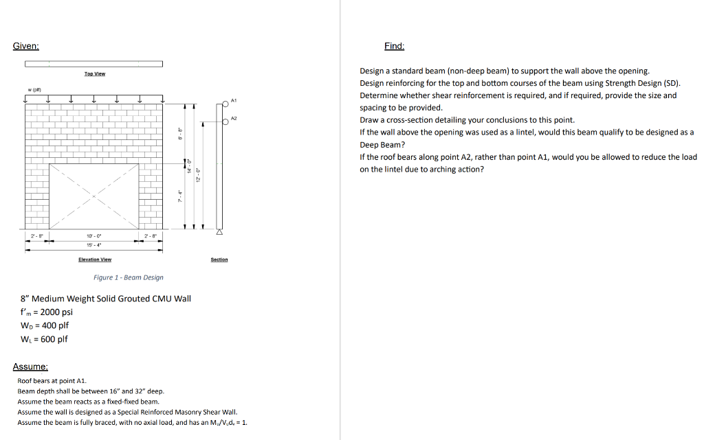Solved Use SD Design based off of TMS 402.Find given | Chegg.com