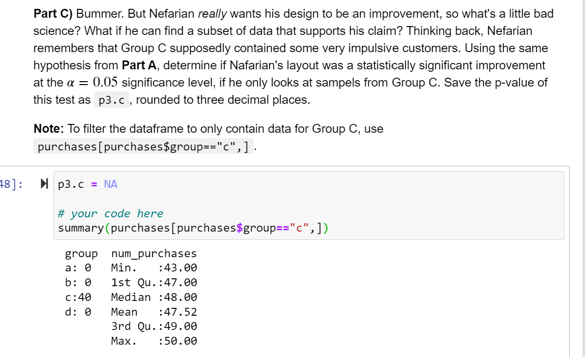 Part C) Bummer. But Nefarian really wants his design | Chegg.com