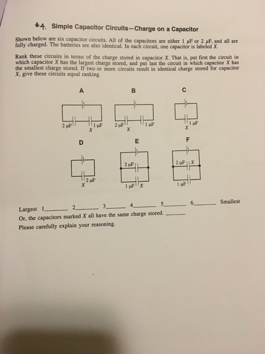 Solved Shown below are six capacitor circuits. All of the | Chegg.com