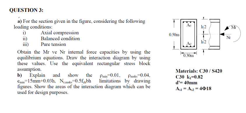 Solved a) For the section given in the figure, considering | Chegg.com