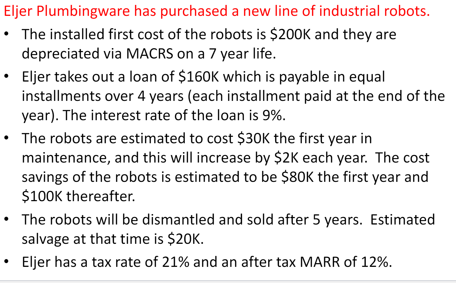 1. Calculate the ATCF (After Tax Cash Flow) for this | Chegg.com