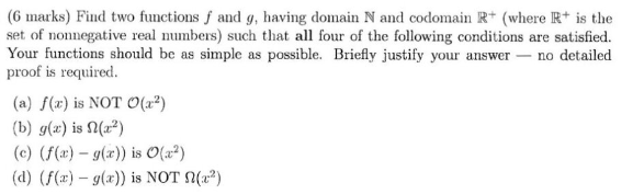 Solved ( 6 ﻿marks) ﻿Find two functions f ﻿and g, ﻿having | Chegg.com
