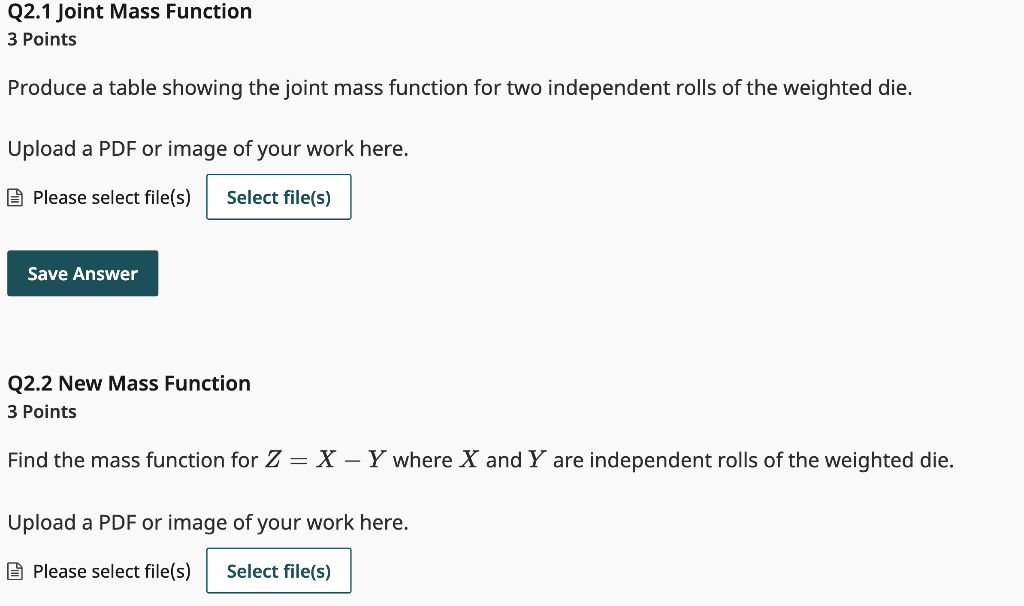 Solved 6 Points Suppose you have a weighted die with the | Chegg.com