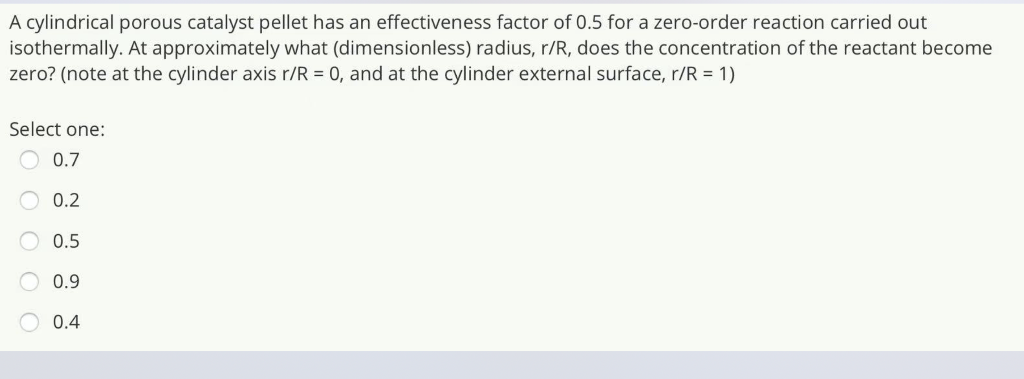 Solved A cylindrical porous catalyst pellet has an | Chegg.com