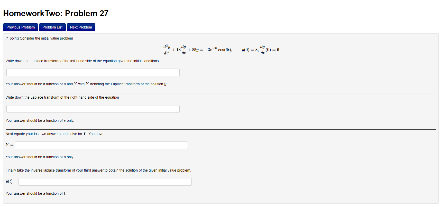Solved Homework Two Problem 27 Previous Problem Problem 5251