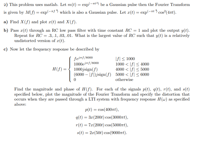 2) This problem uses matlab. Let Tn(t) exp(-rt 2) be | Chegg.com