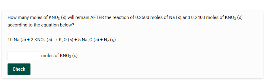 Solved How many moles of KNO3(s) will remain AFTER the | Chegg.com