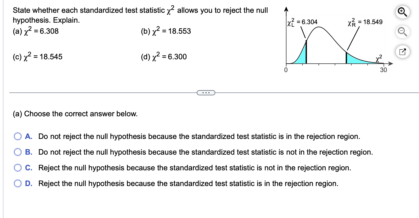 Solved State whether each standardized test statistic χ2 | Chegg.com
