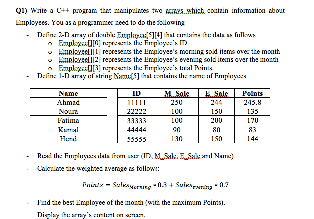 Solved Q1 Write A C Program That Manipulates Two Arrays 1653