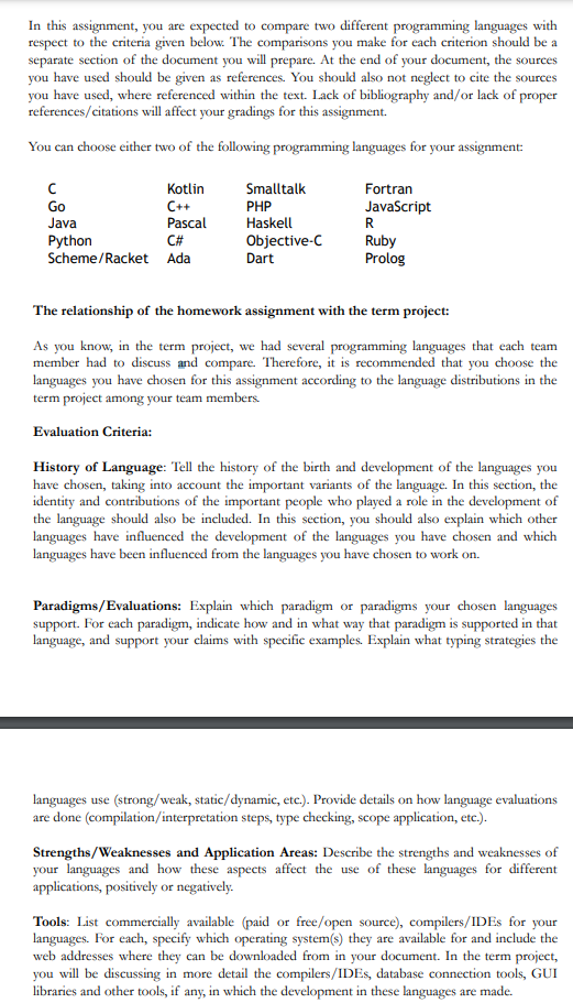 Solved In this assignment, you are expected to compare two | Chegg.com
