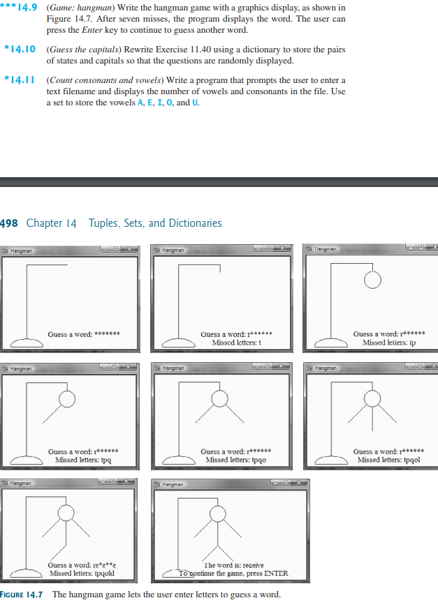 Solved ***14.9 (Game: hangman) Write the hangman game with a | Chegg.com