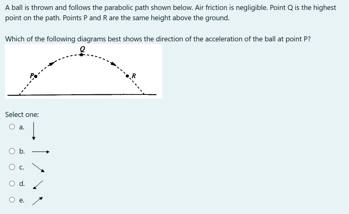 Solved A ball is thrown and follows the parabolic path shown | Chegg.com