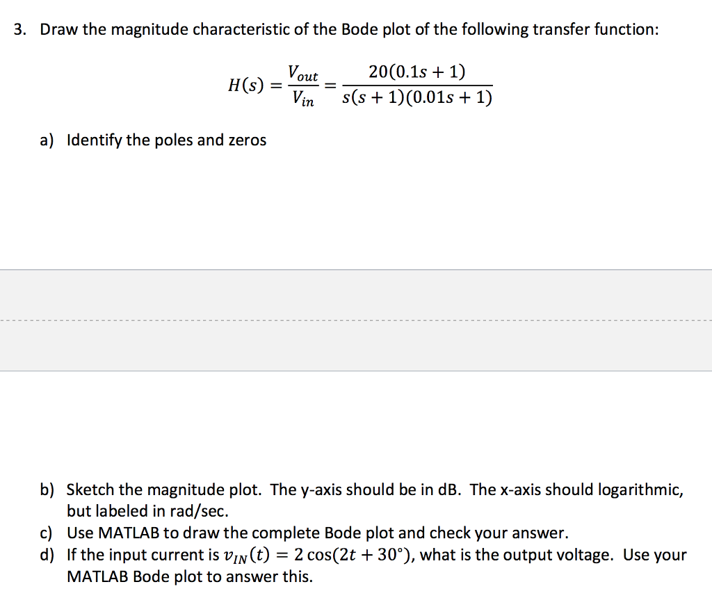 Solved 3. Draw the magnitude characteristic of the Bode plot | Chegg.com