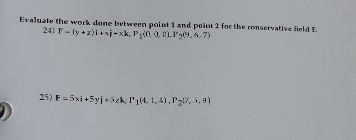 Solved Evaluate the work done between point 1 and point 2 | Chegg.com