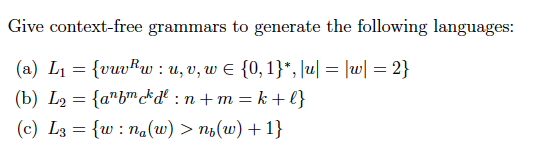 Solved Give context-free grammars to generate the following | Chegg.com
