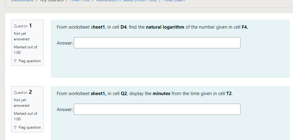 Solved From worksheet sheet1, in cell D4, find the natural | Chegg.com
