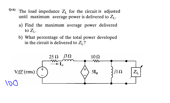 Solved The load impedance Z. for the circuit is adjusted | Chegg.com