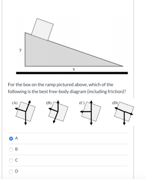 Solved For the box on the ramp pictured above, which of the | Chegg.com