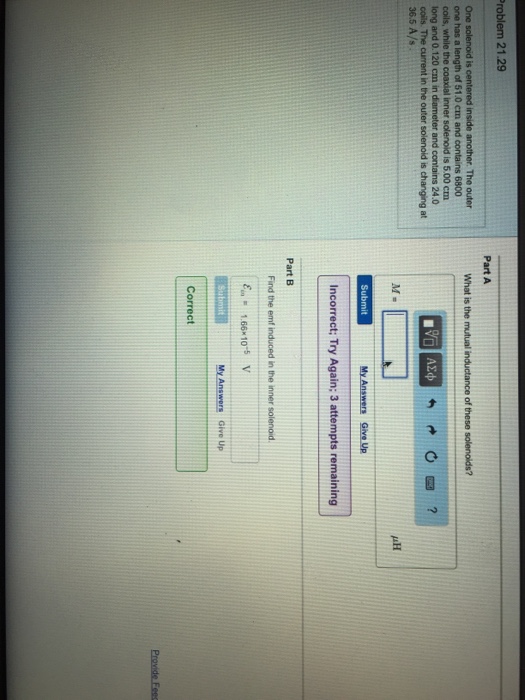 Solved One solenoid is centered inside another The outer one | Chegg.com