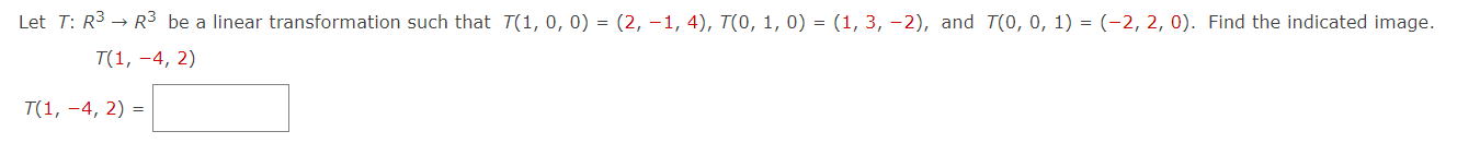 Solved LetT: R3 → R3be a linear transformation such thatT(1, | Chegg.com