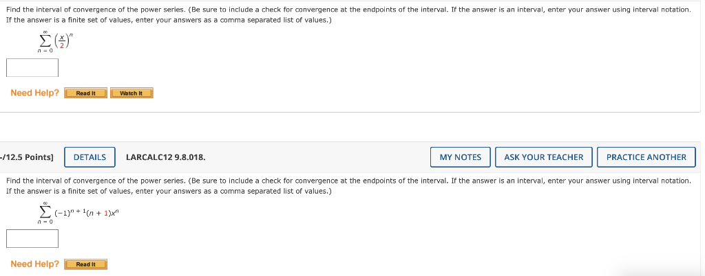 Solved If the answer is a finite set of values, enter your | Chegg.com