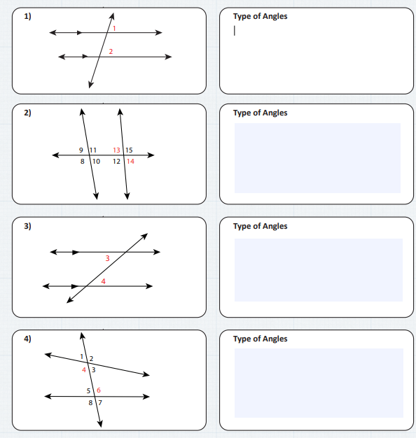 Solved Classify each pair of angles formed from each | Chegg.com