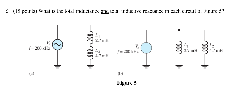 Solved 6. (15 points) What is the total inductance and total | Chegg.com
