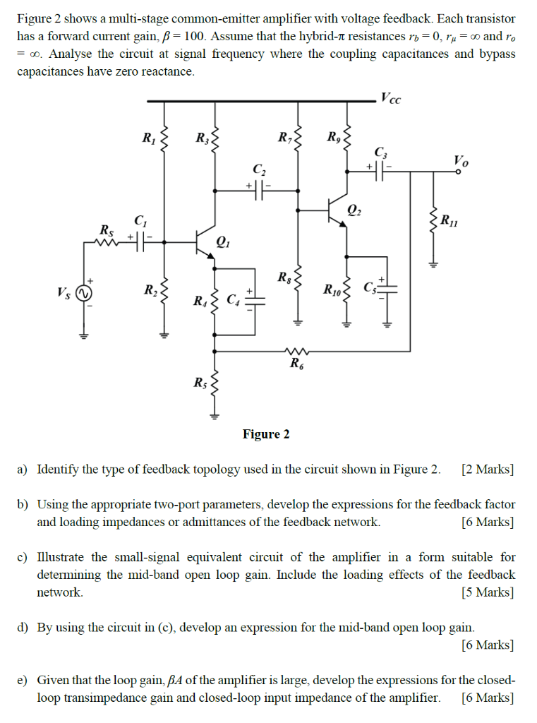 Solved Figure 2 shows a multi-stage common-emitter amplifier | Chegg.com