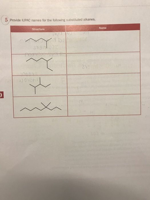 Solved 5 Provide IUPAC names for the following substituted | Chegg.com