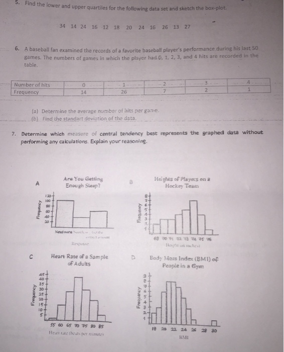 Solved S Find The Lower And Upper Quartiles For The 0528