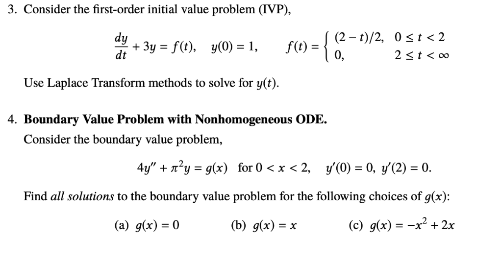 Solved 3 Consider The First Order Initial Value Problem