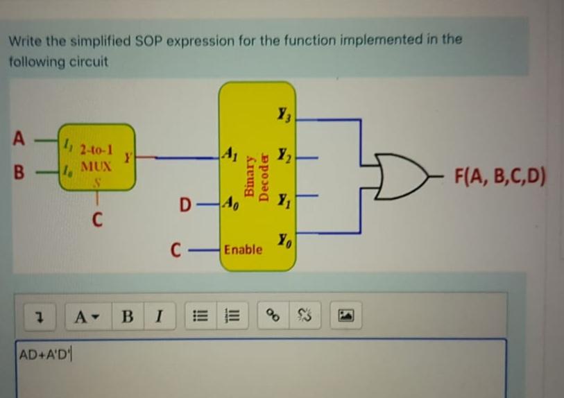 Solved Write the simplified SOP expression for the function | Chegg.com