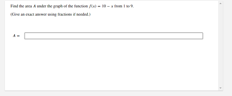 Solved Find the area A under the graph of the function f(x) | Chegg.com