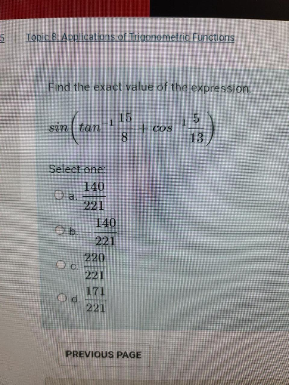 Solved 5 Topic 8: Applications of Trigonometric Functions | Chegg.com
