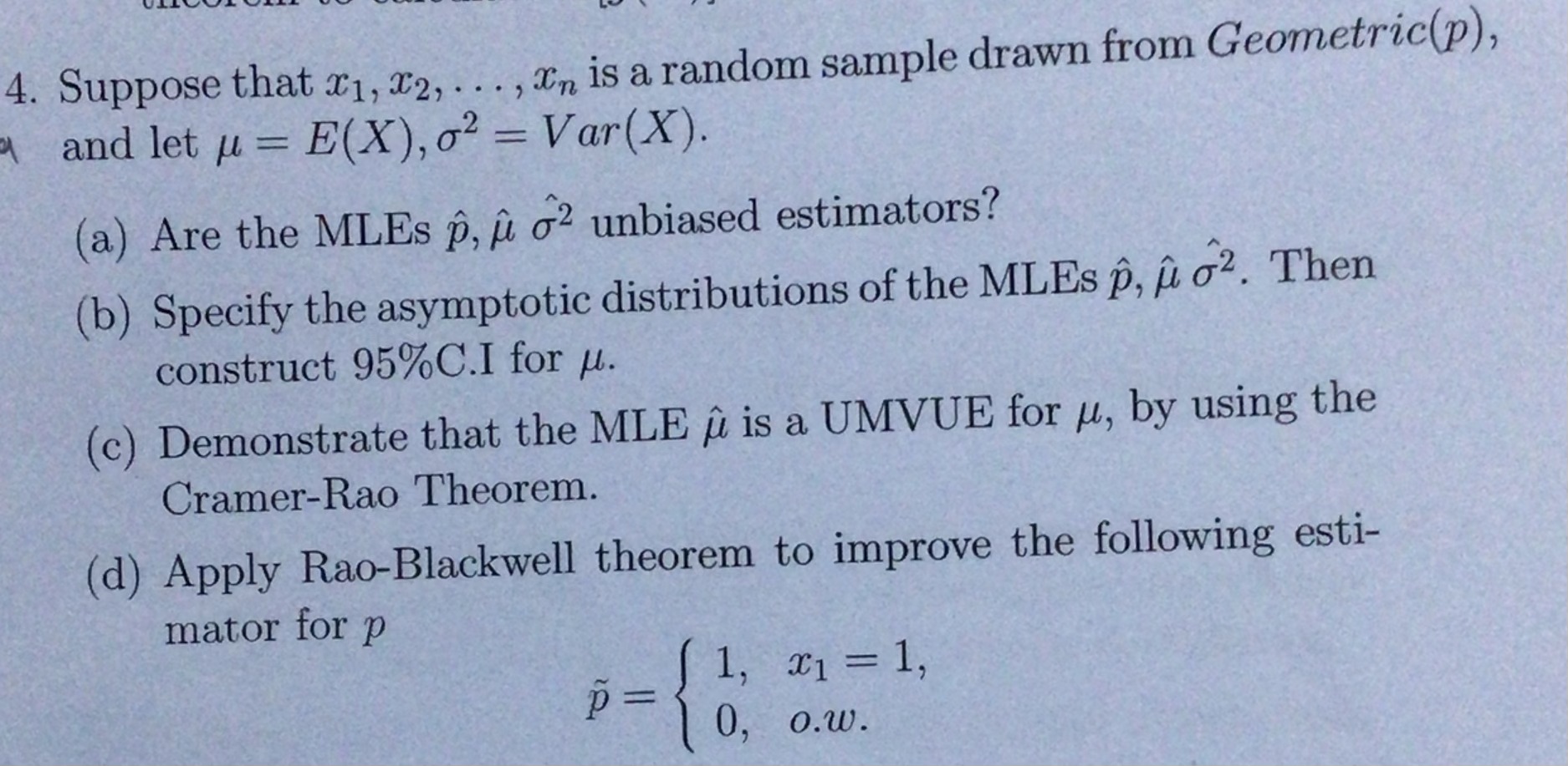 Solved Suppose that x1,x2,dots,xn ﻿is a random sample drawn | Chegg.com