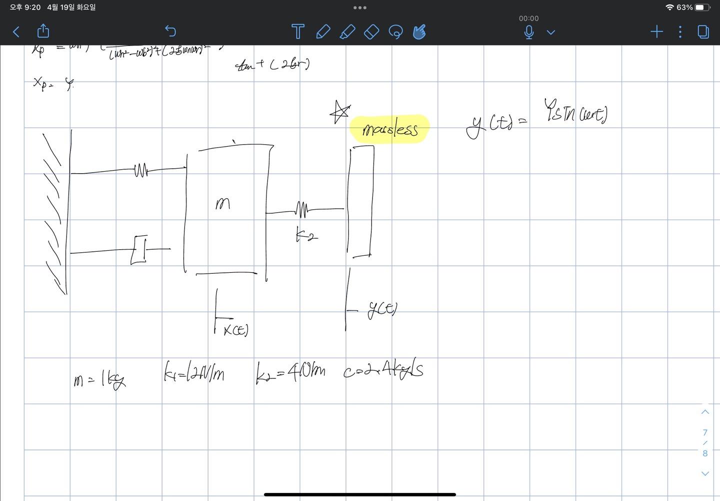 Solved engineering vibration 1) Derive the equation of | Chegg.com